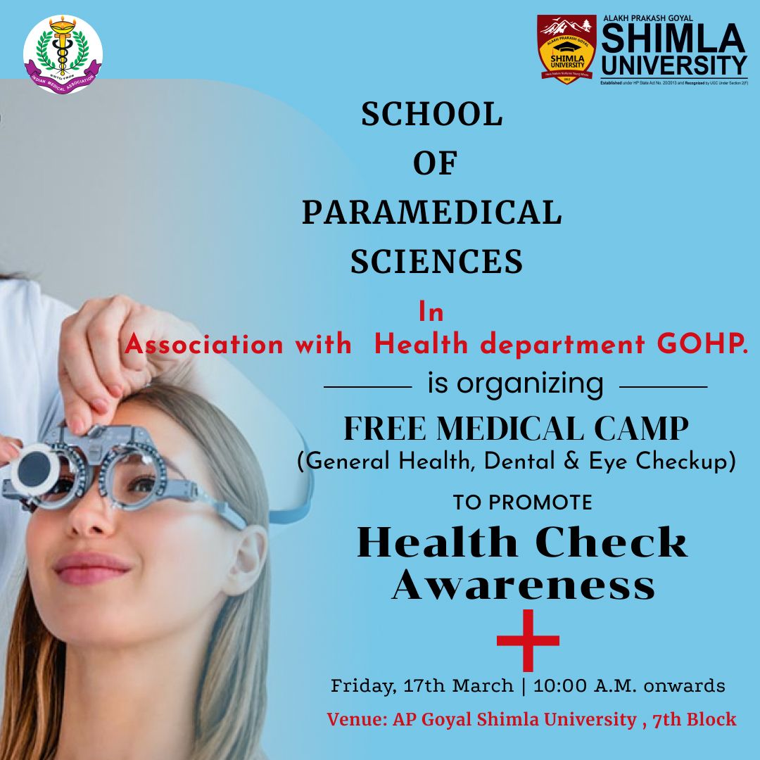 APG varsity will conduct Medical camp on 17 March - Himachal Tonite